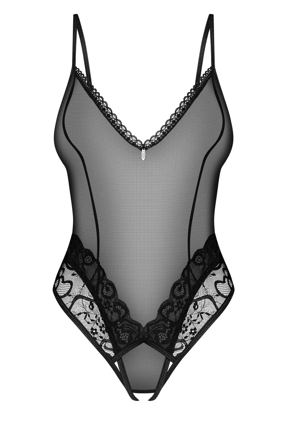Sheer Black Lace Crotchless Teddy Lingerie – Lingerie Seduction
