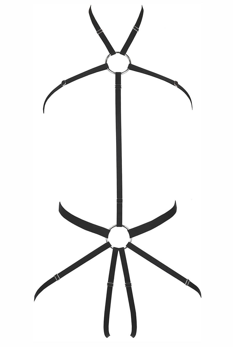 Erotic European Black Adjustable Harness – Lingerie Seduction